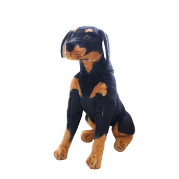 Sitting Large Dog Stuffed Rottweiler Animal Plush Toys Vivid Lifelike ...