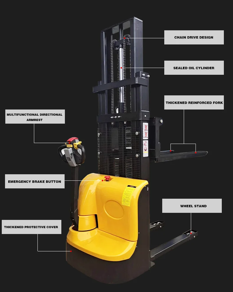 Everlift Electric Walkie Stacker Forklift Electric Pallet Stacker ...