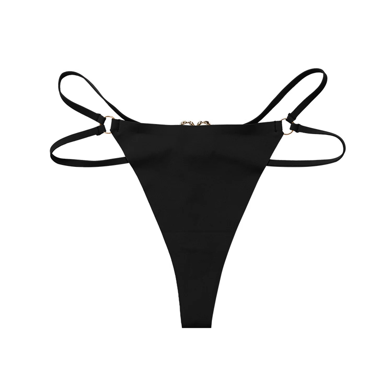 Ladies Seamless Ice Silk Large Size Thong Panties Sexy Double Thin Belt