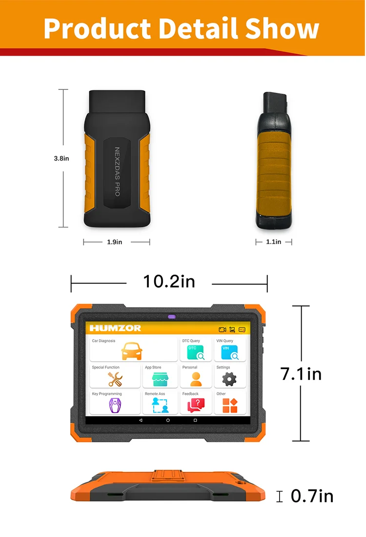 OBD Scanner Diagnostic Device with Ethernet and IPS Display for Heavy ...