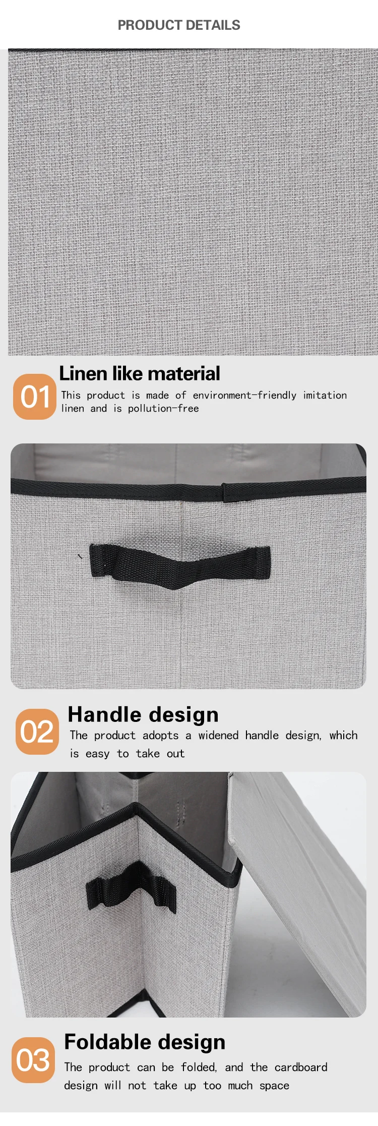 Oem Foldable Linen Cloth Cardboard Toys Sundries Home Living Room Large ...