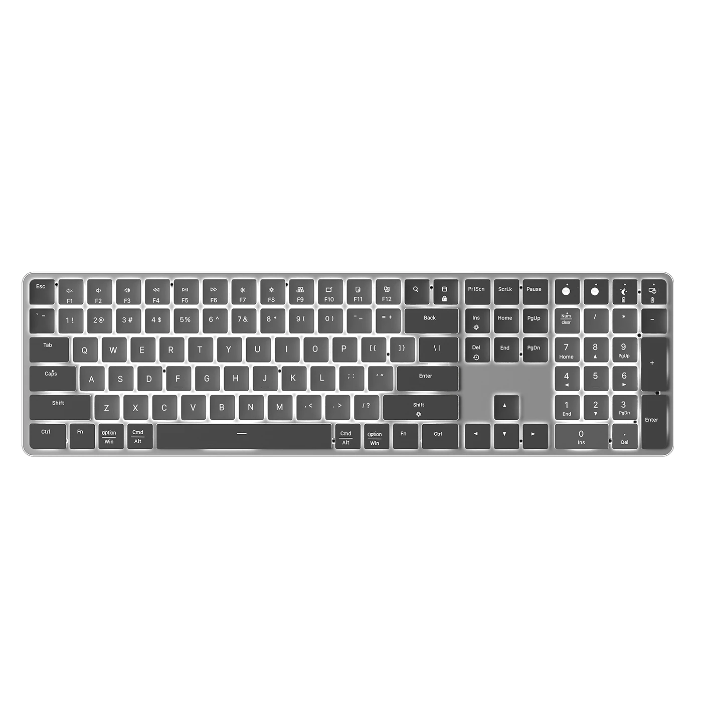 White Backlit Outemu Red Switch Low Profile Gaming Keyboard ...