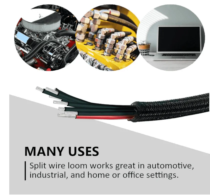 Braided Sleeving Expandable JDD Split Woven Cable Wrap Sleeve Cover for ...