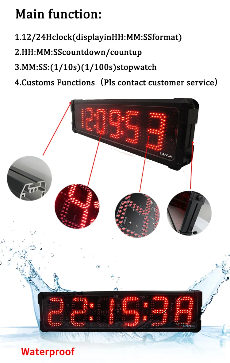 Double Sided Outdoor Sports Racing Timer - 6 Inch Display