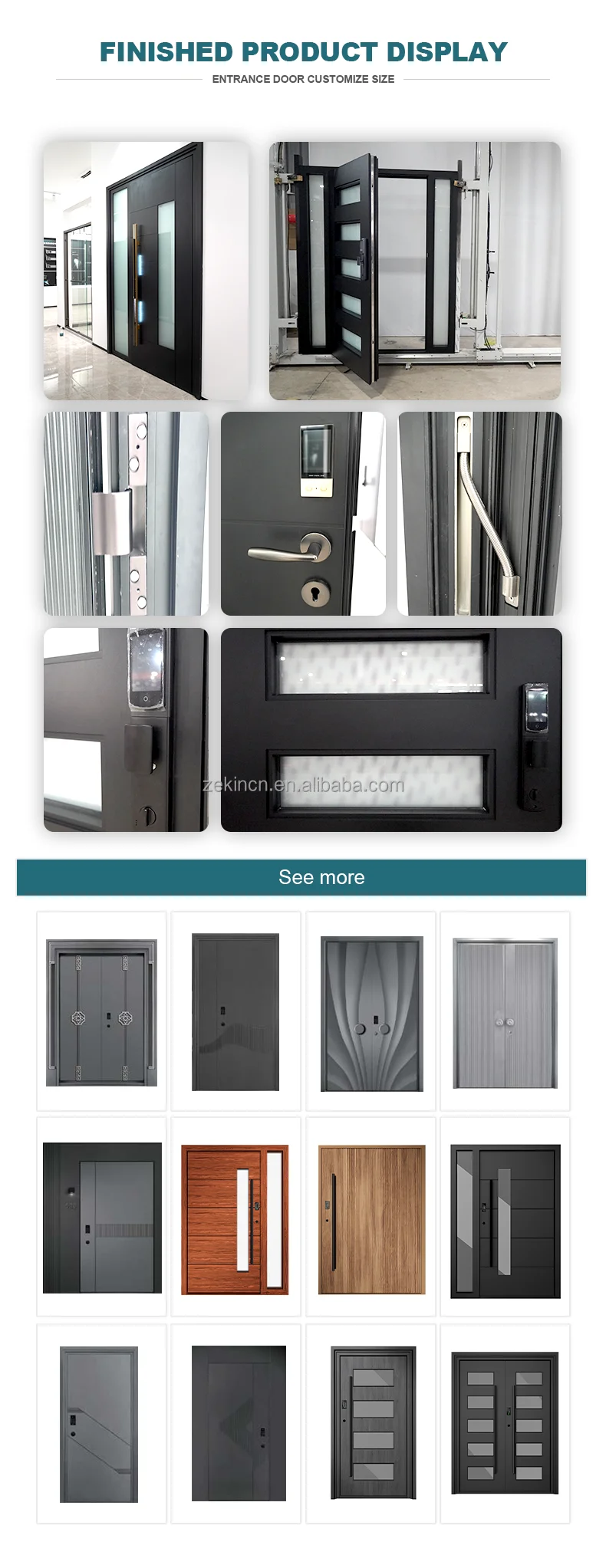 Aluminum Modern Luxury Security Metal Door Residential Front Entry ...