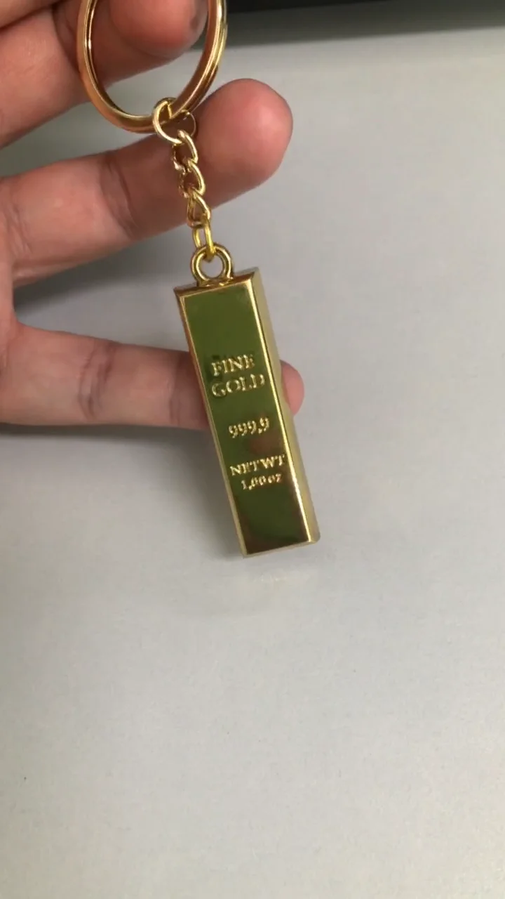 Personalized Initial Blank Gold Plated Bar Bullion Key Chain Custom ...