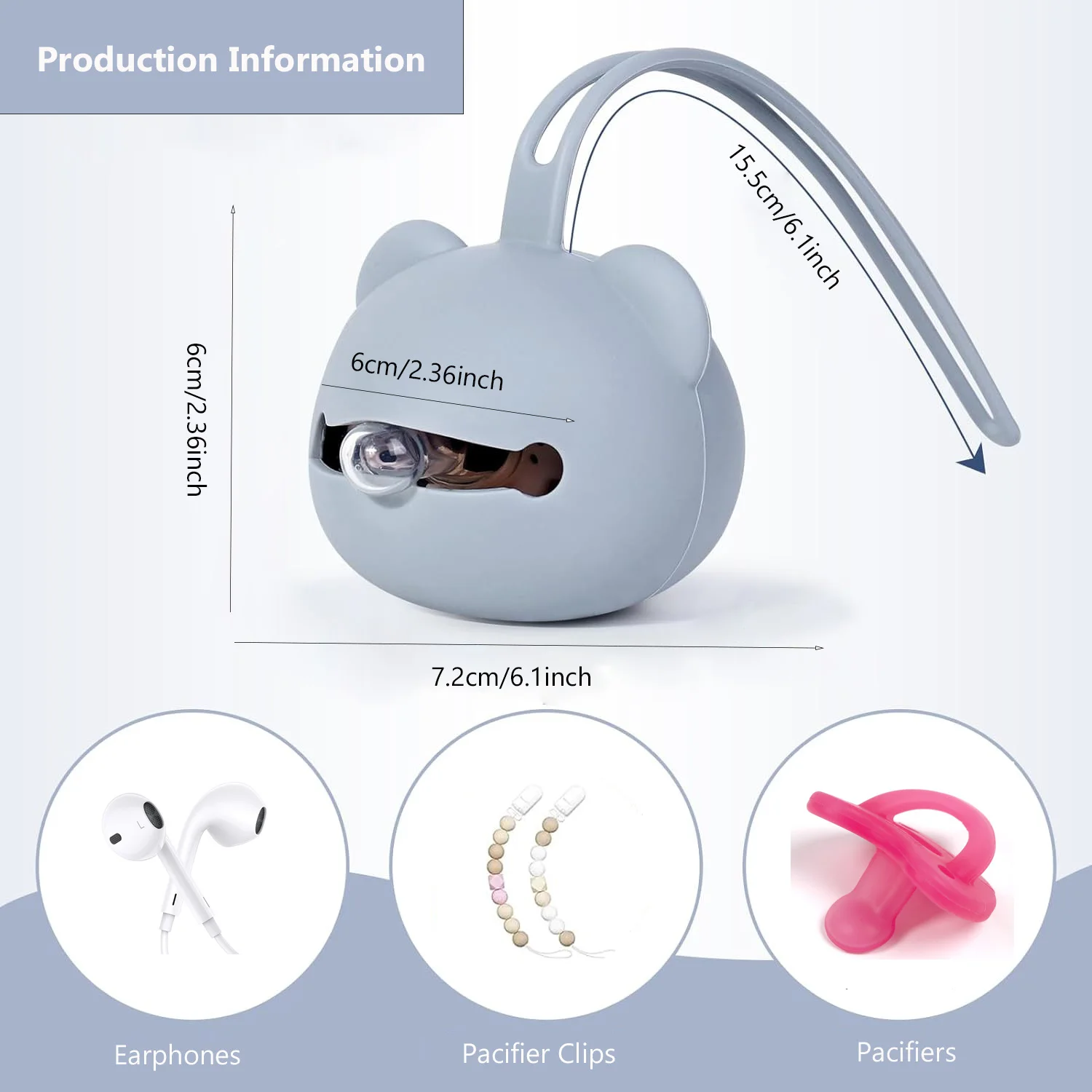 Modern Design BPA Free Silicone Pacifier Holder Case, Portable Pacifier ...