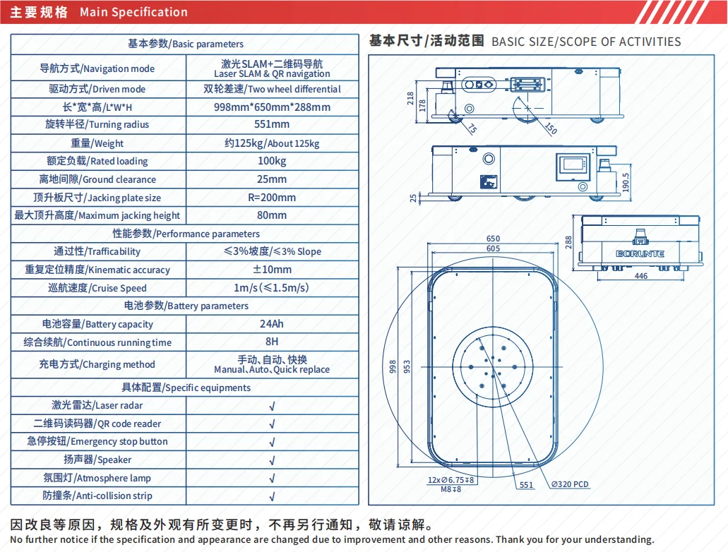 Composite Mobile Robot Platform - BRTAGV12010A AGV