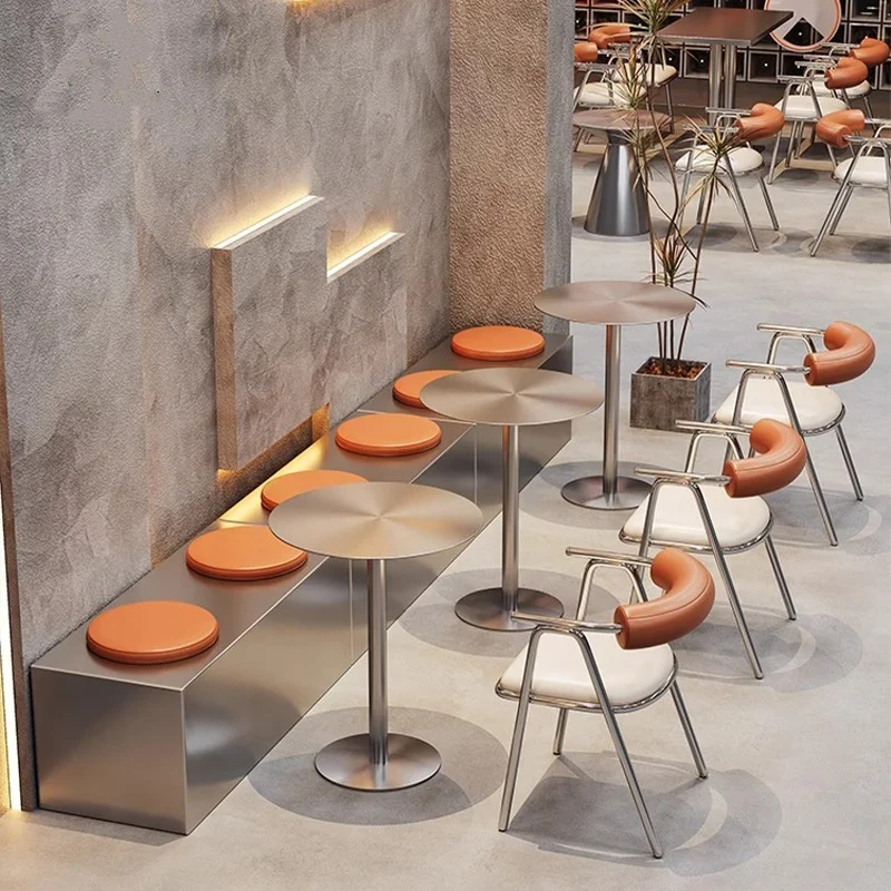 Retro Snack Bar, Restaurant Furniture Set, Booth Sofa Stainless Steel ...