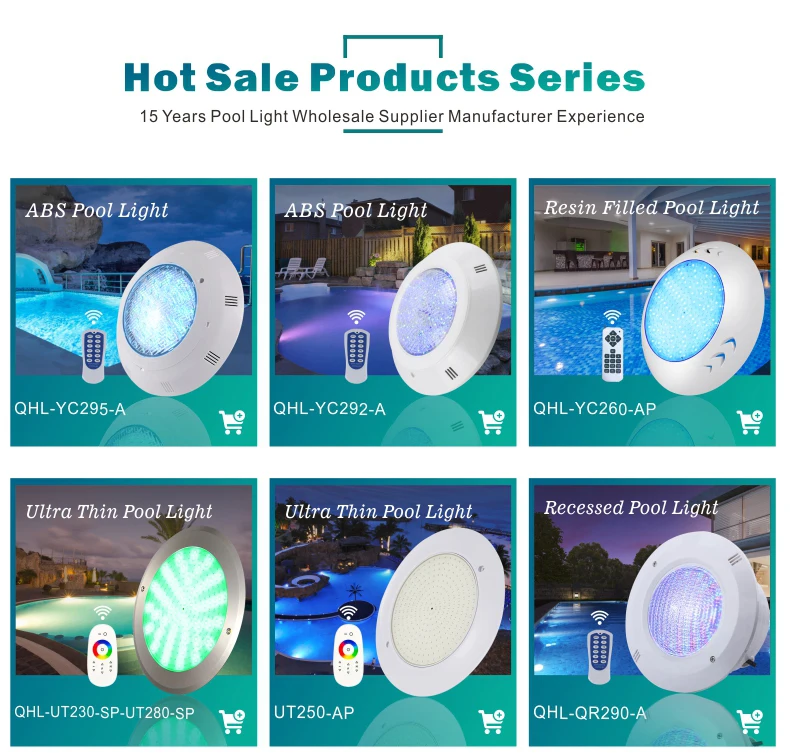 230mm Resin Slim Pool Lamp RGBW - 8W to 35W LED Lights