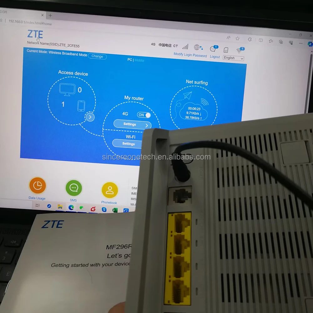 ZTE MF296R CPE Router - 4G 300mbps with Carrier Aggregation