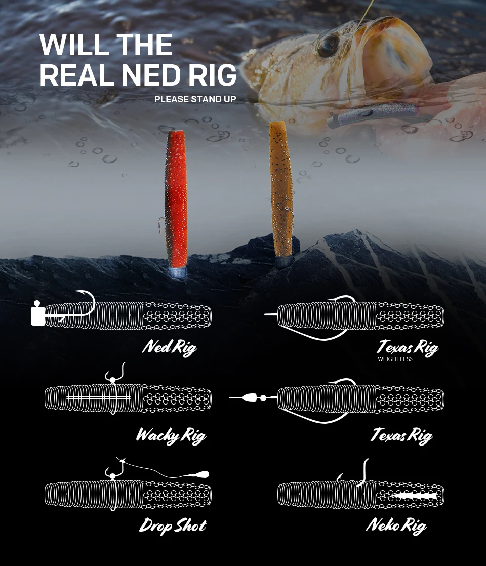 LETOYO LSB053 Senko 3.8g 6.9cm Soft Plastic Fishing Worm Lure Stick ...