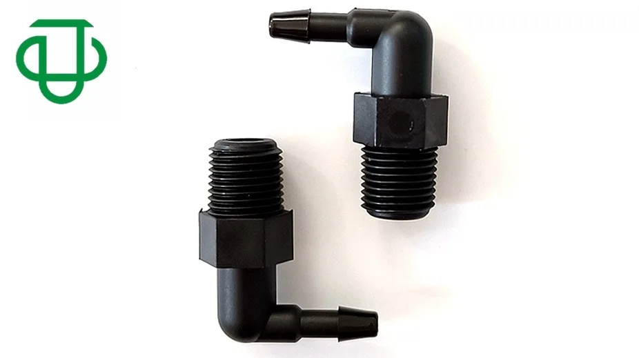 Plastic 3/16" Hose Barb To M5 Metric Male Thread Barbed Elbow Fitting ...