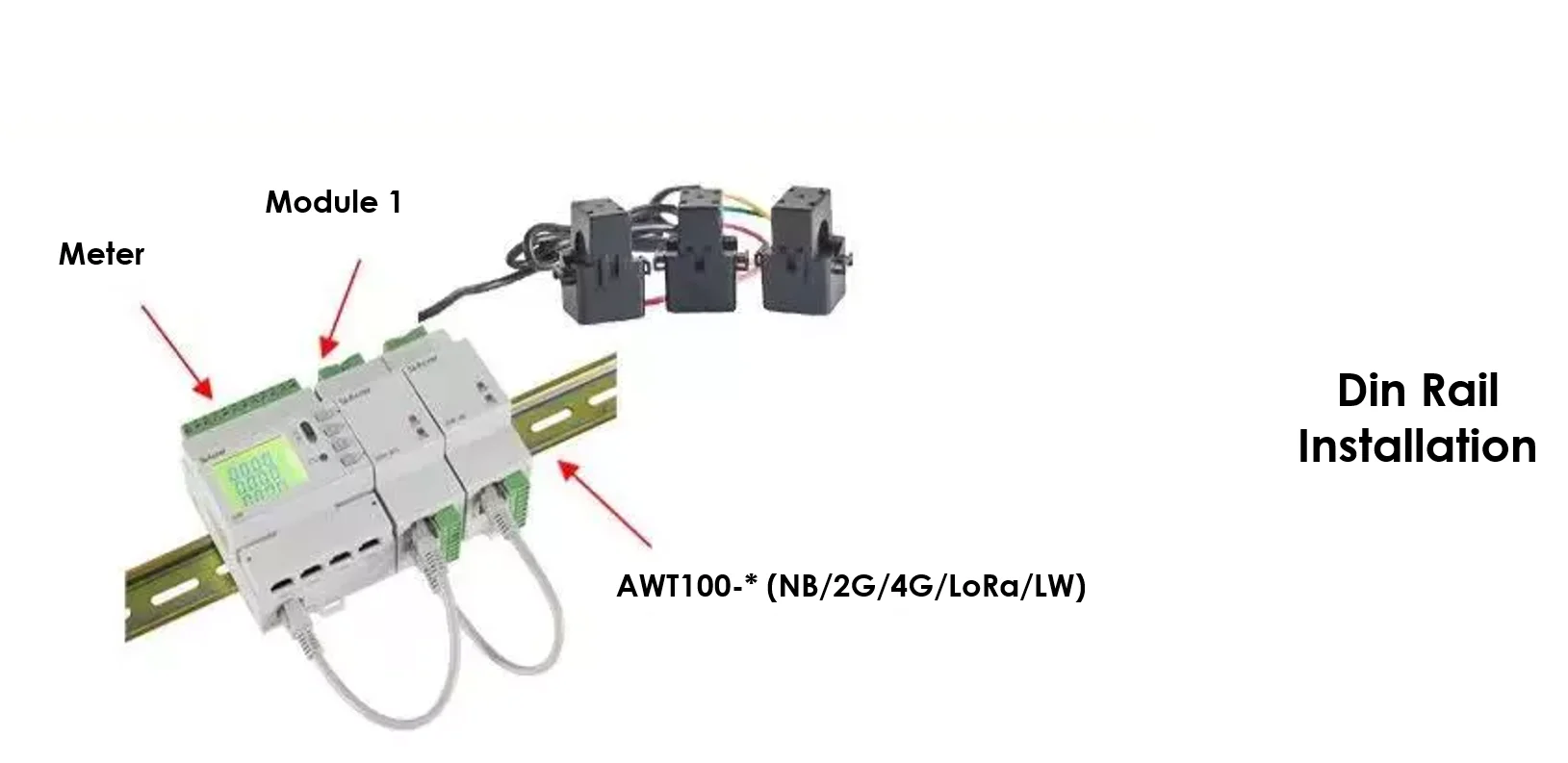 Multi Channel Energy Meters Adw210-d24-4s 400a Including 12 Cts Branch ...
