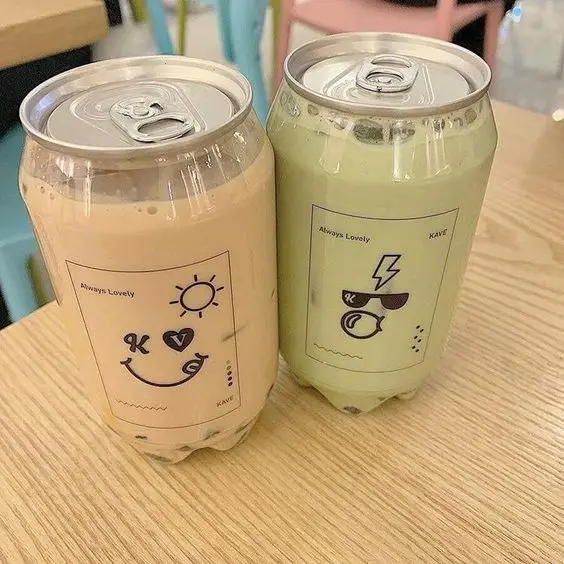 Transparent Pet Plastic Easy Open Beverage Cans With Aluminium Lid For ...