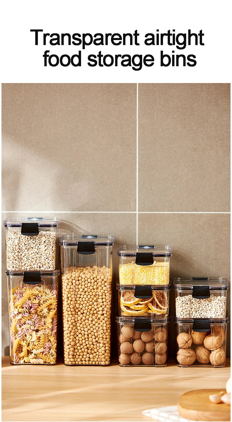 Clear Plastic Airtight Food Storage Container – 0-1L Kitchen Fridge Jar