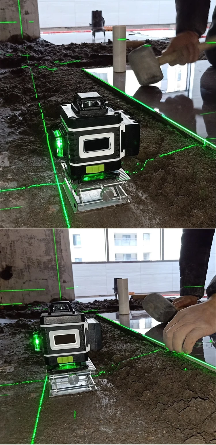 4d 360 Degree Laser Level Tile Laser Leveling Tool Green Automatic ...