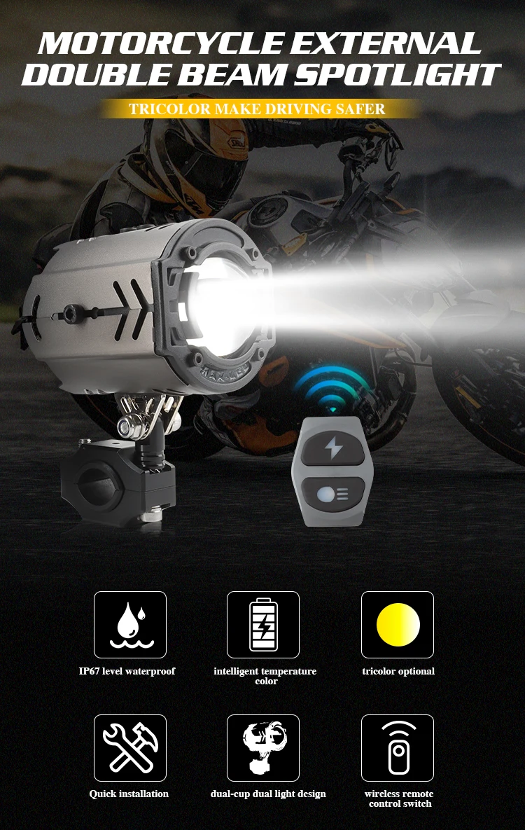 Motorcycle Light System Drl Fog Lamp Adjustable Led Motorcycles Headlight Lens Projectors Signal ...