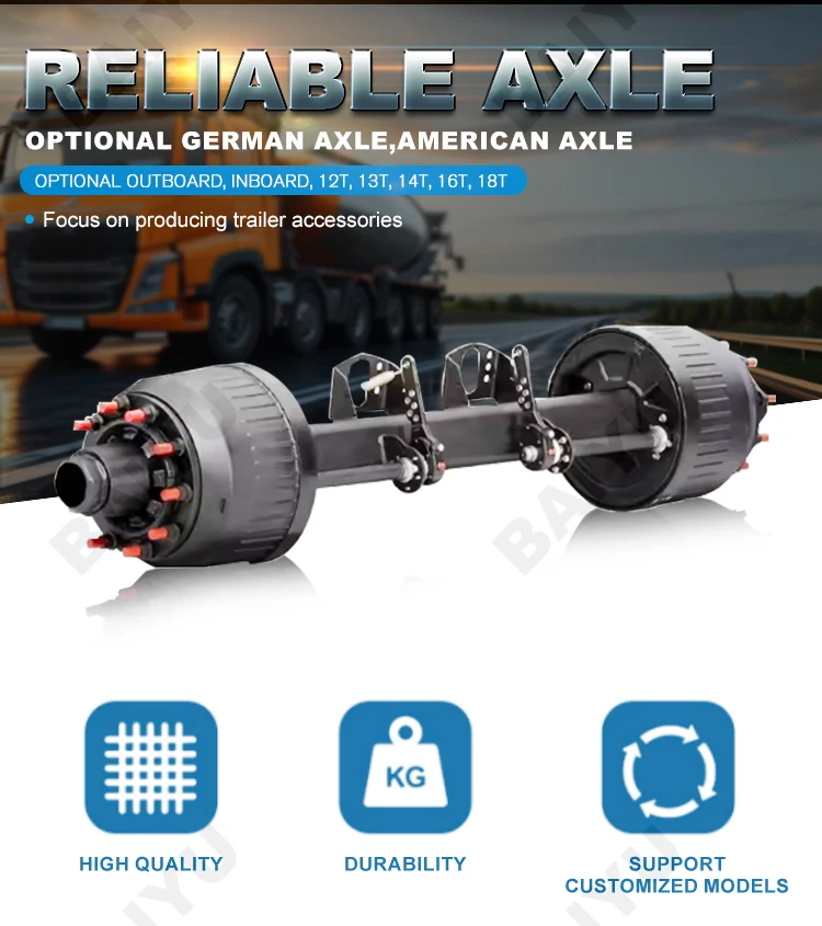 Heavy Duty Trailer Axle Suspension Heavy Beam Thickness FUWA Trailer ...