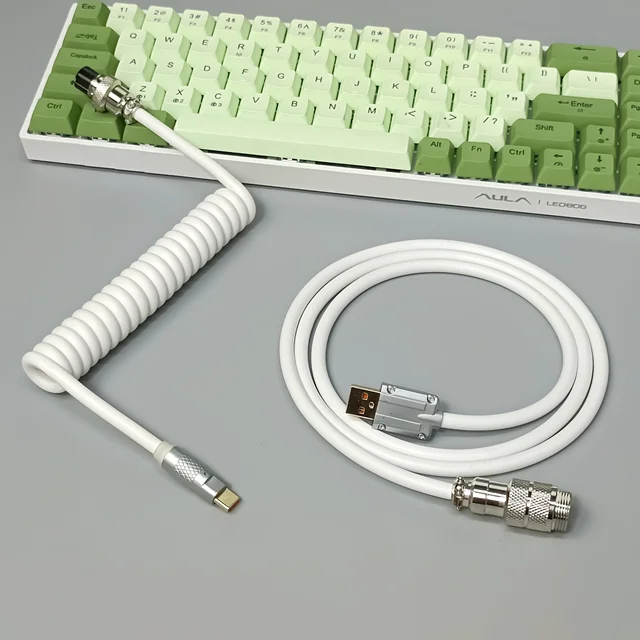 Mechanical Keyboard Cable USB Type C Spiral Coiled Extension Portable ...