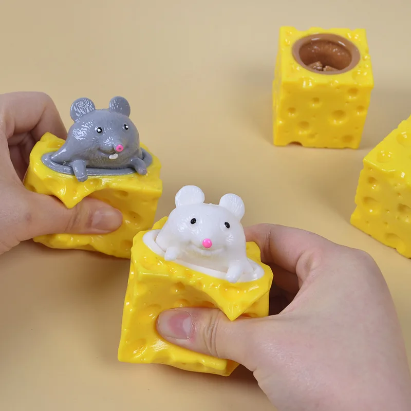 Squeeze Toy Cheese Mouse Funny Fidget Toys Relief Stress Anxiety ...