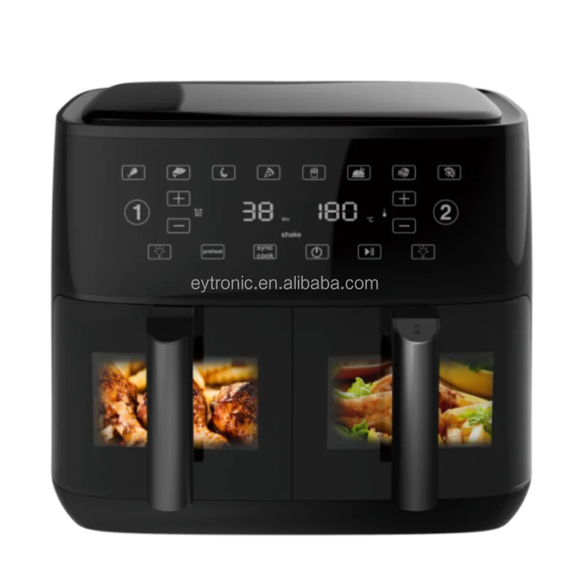 New Double Air Fryer With Dual Basket Smart Multi Function Two Dual ...