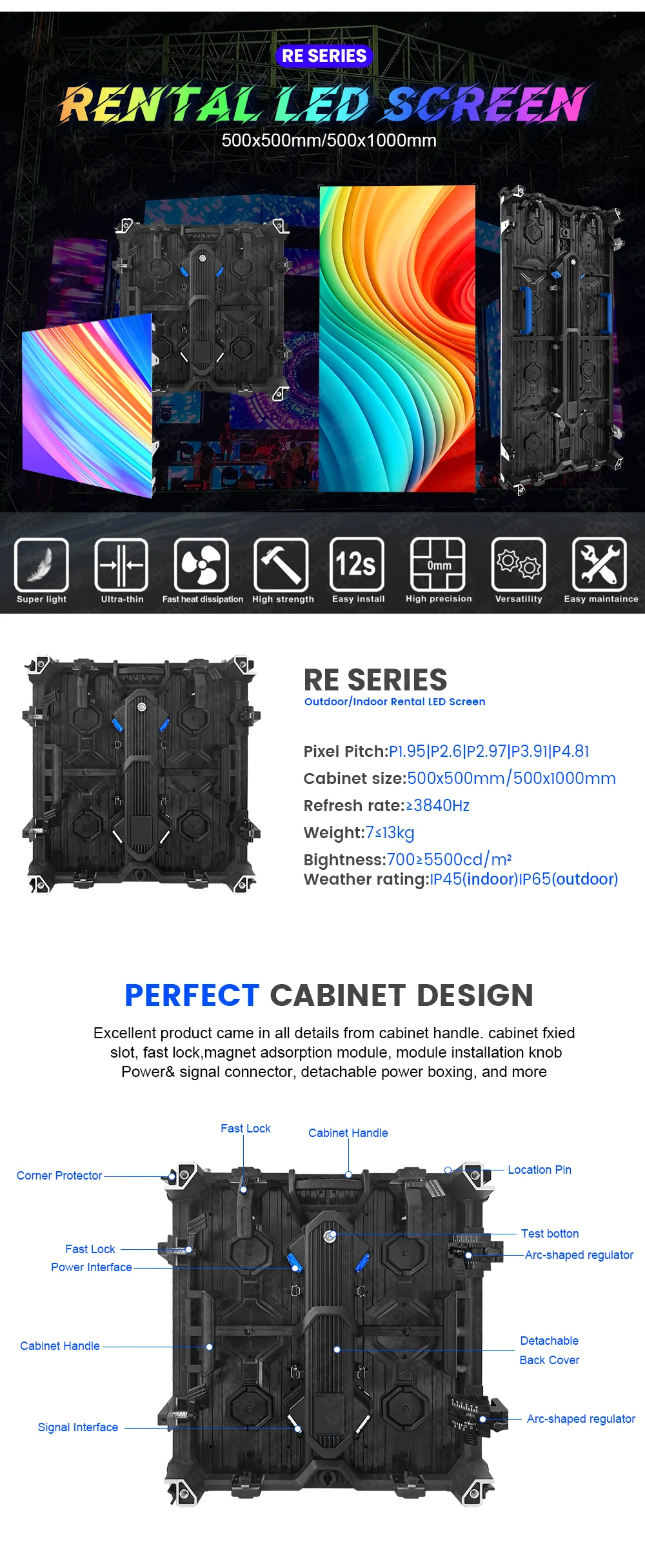 High Quality Lamp Beads Stage Rental Video Wall 3840hz Refresh Rate Led ...