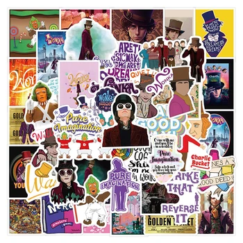 50pcs Chocolate Willy Wonka Sticker For Kids Room Window Decor Laptop ...