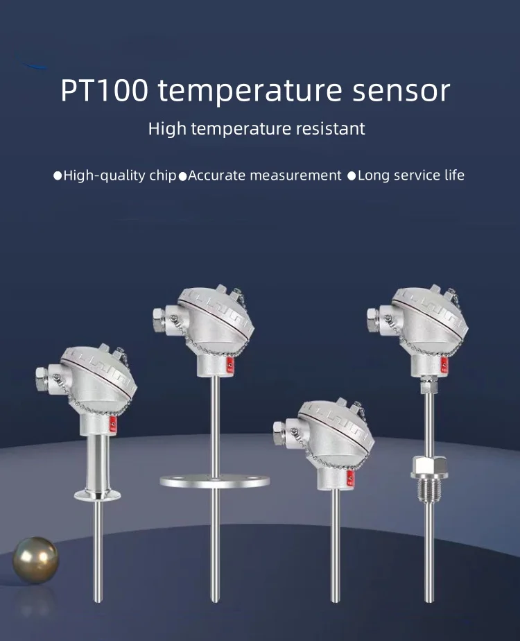 PT100 Armored Thermal Resistance Ss316 Fixed Thread Temperature Sensor ...