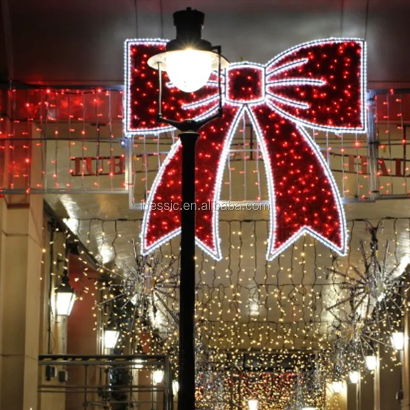 Outdoor 3D Lighted Bow Ribbon Christmas Decoration