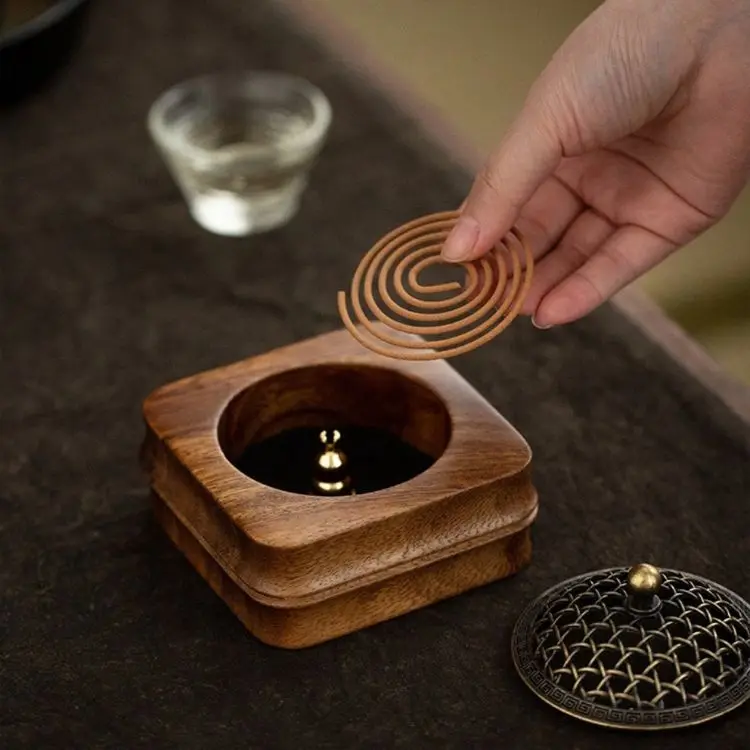 Custom Styles Chinese Solid Wooden Incense Burner Laser Openwork Simple ...