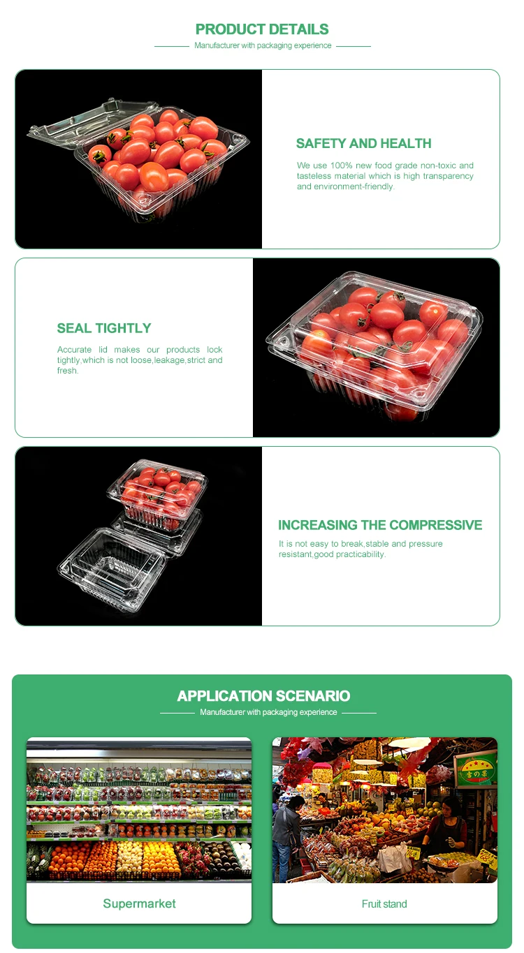 Wholesale Fruit Plastic Clam Shell Boxes Transparent Vegetable Blister ...