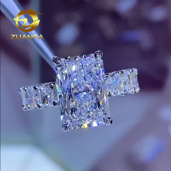 Wedding Ring Oval Crushed Ice Cut Luxury Design Full Moissanite Band 925silver 1 Engagement Ring ...