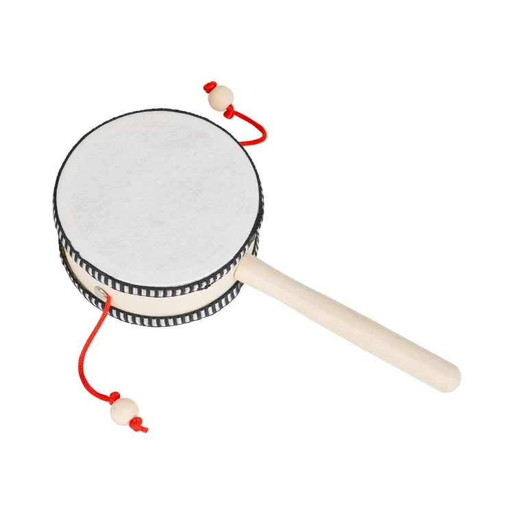 4-inch Rattle-drum Wooden Shaking Rattle Spin Drum Hand Shaking Drum ...