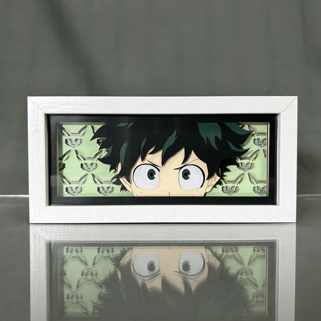 My Hero Academia Anime Light Box Mdf Wood Frame Laser Paper Cut Shadow ...