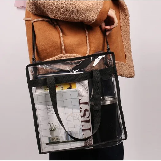 Stadium Approved Women Clear Pvc Handbag Zipper Waterproof Cross Body ...