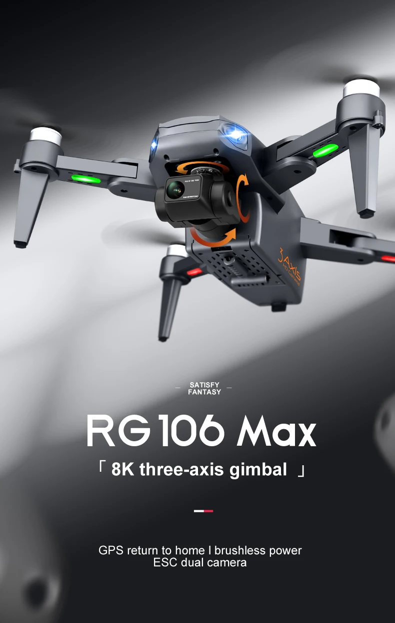Rg106 Outdoor 8K Professional Brushless Racing Drone