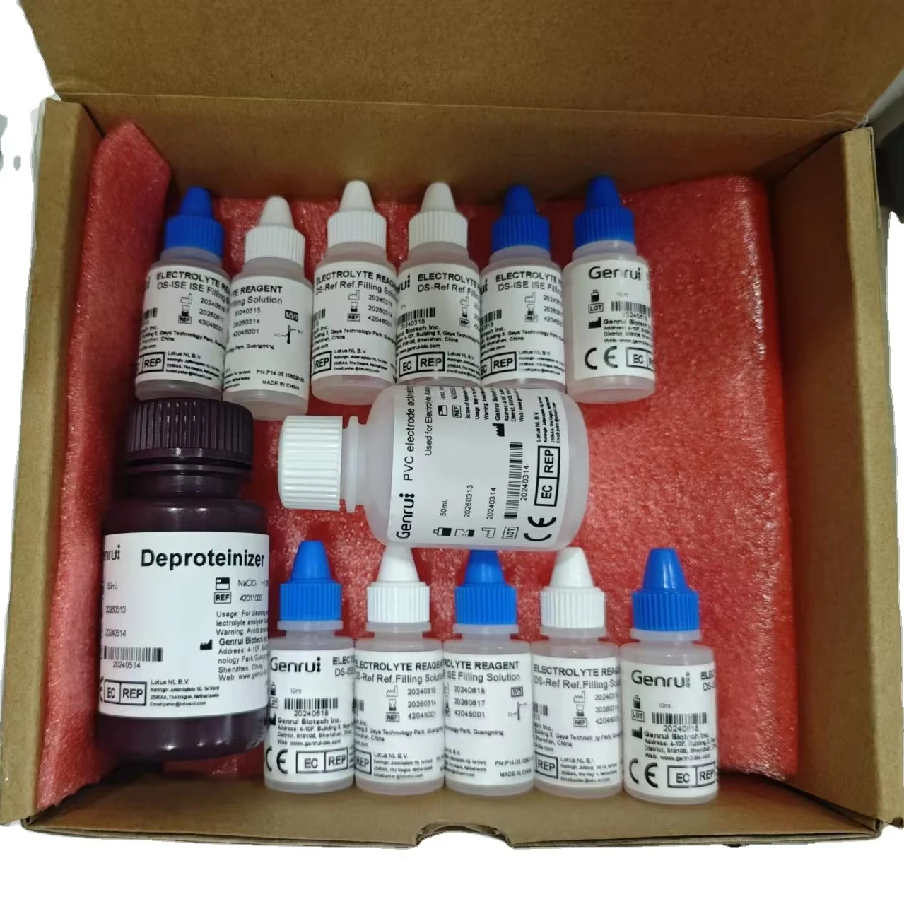 Оригинальный Электролитный реагент Genrui, RS-ISE RS-REF QC и раствор ...