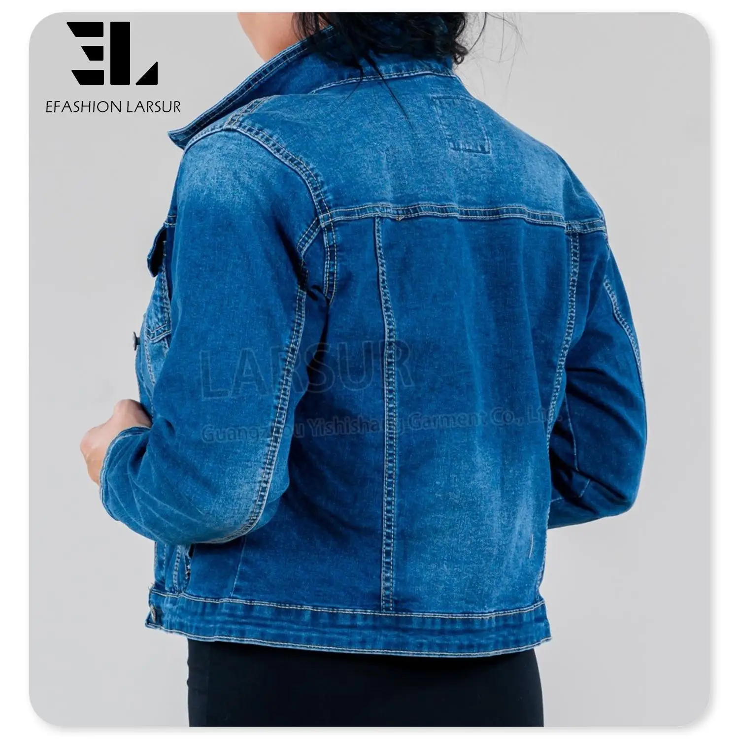 LARSUR Xintang Guangzhou Denim Jeans Jacket Factory Manufacturer Custom ...