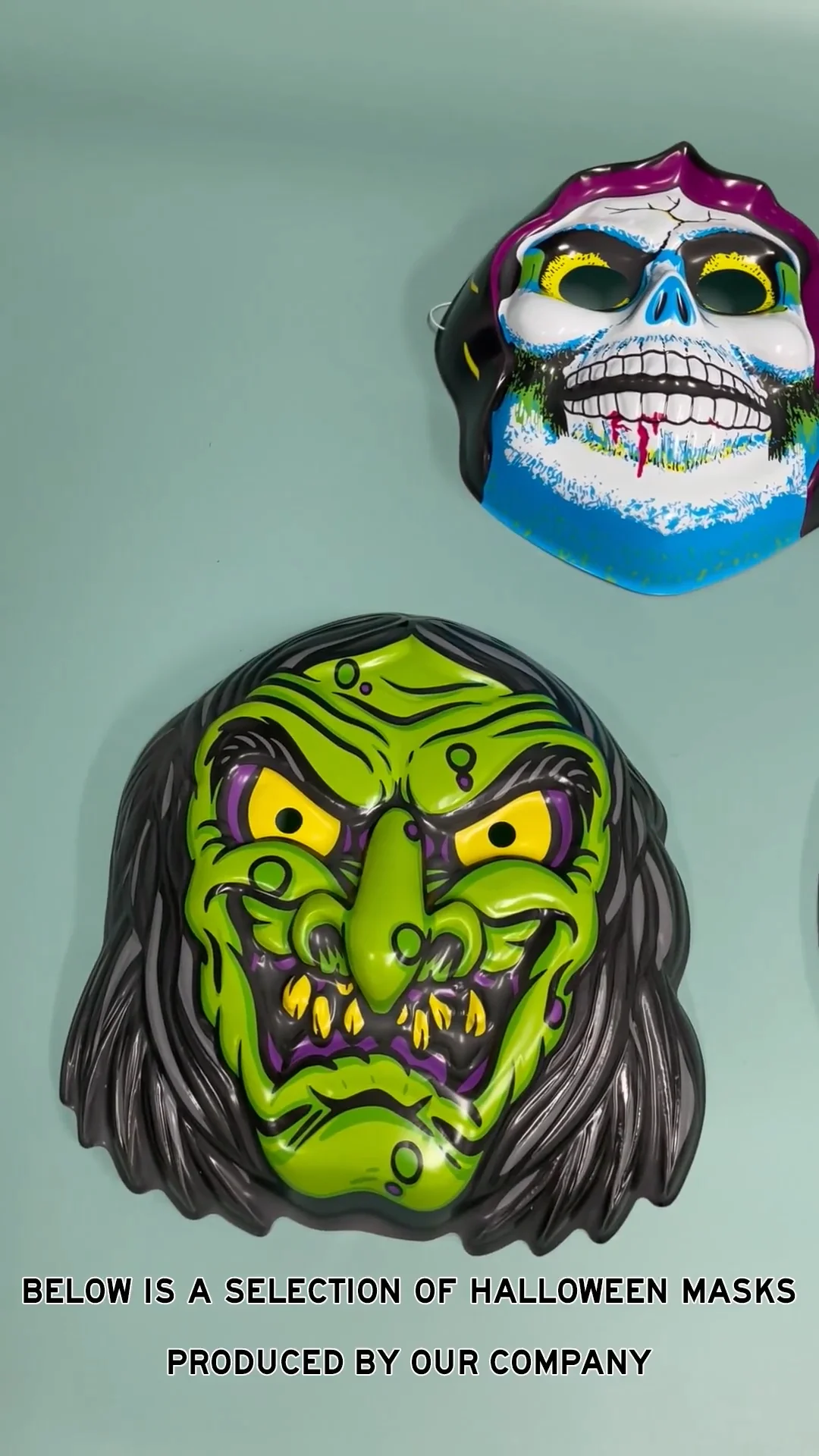 Custom Halloween Plastic Pvc Mask Scary Skull Shape Full Face Costume ...