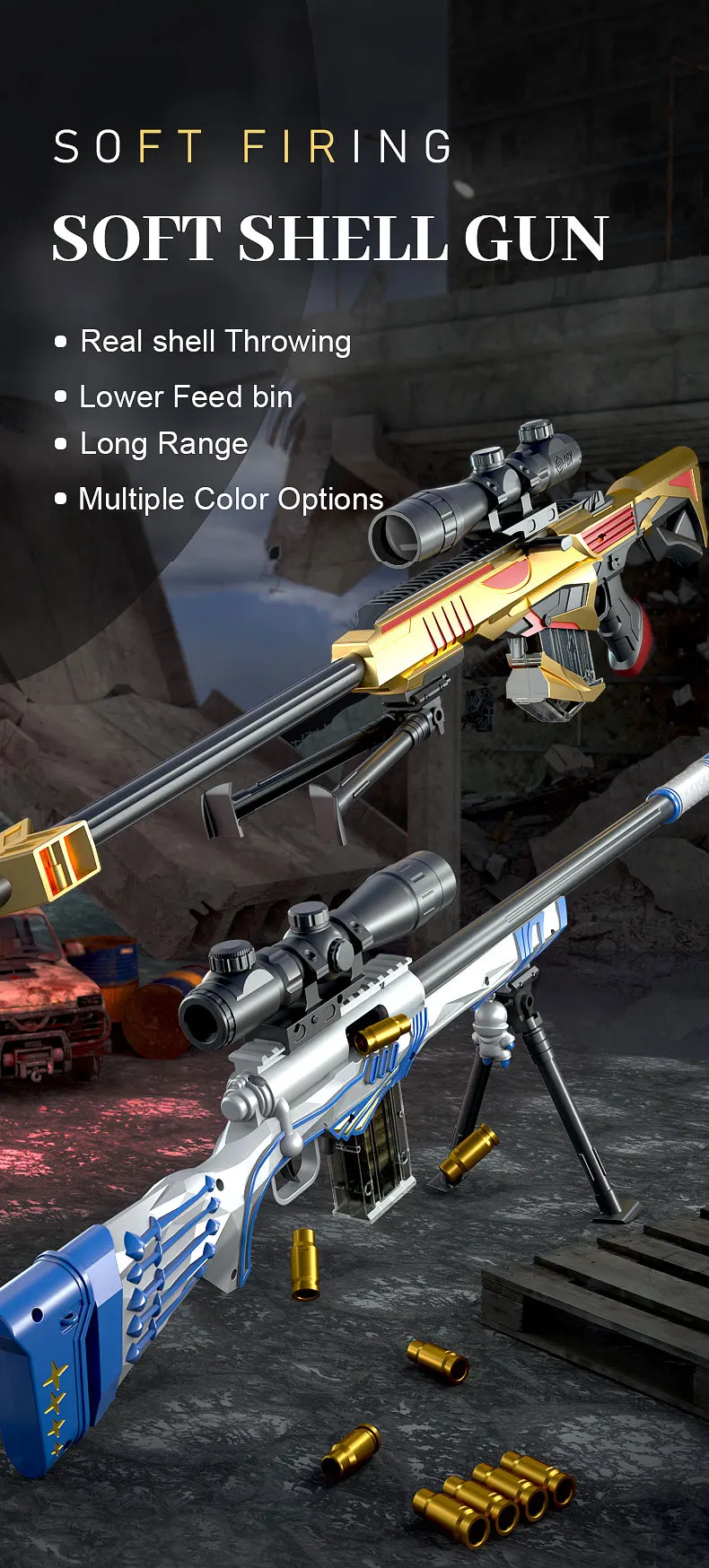 Shell Ejecting Soft Bullet Gun Toys Soft Bullet Shooting Play Set M416 2024 Plastic Weapons Army ...