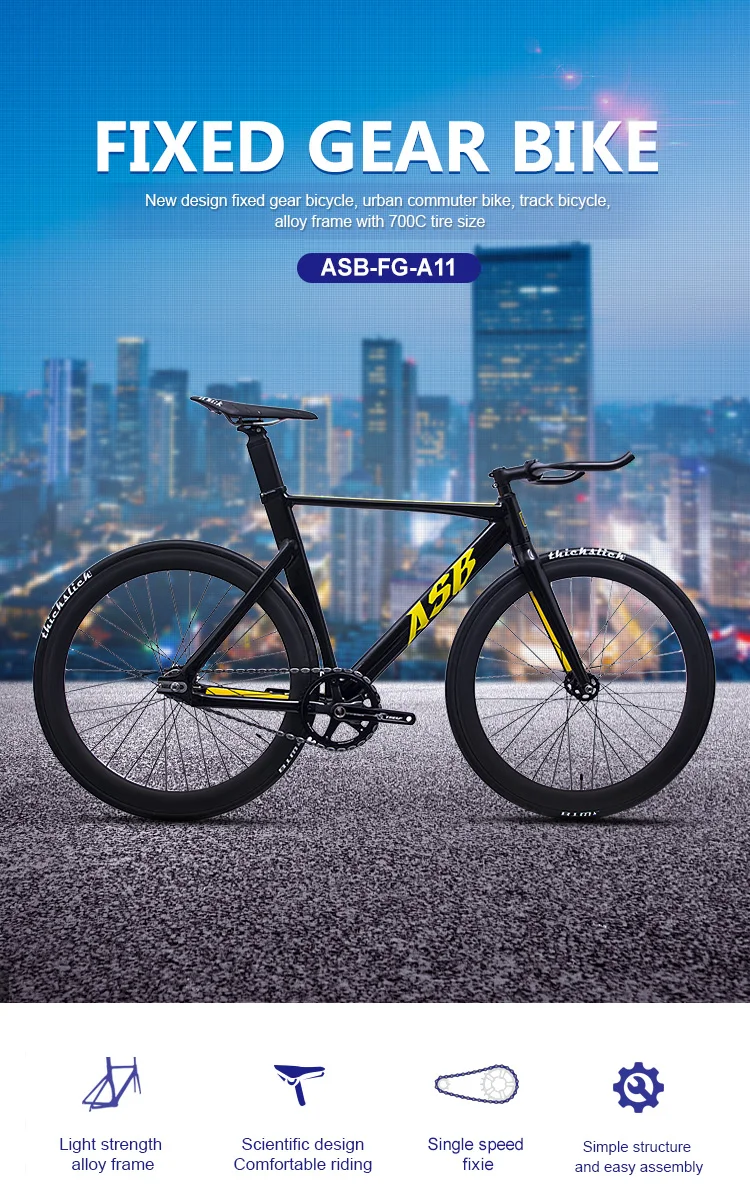 Ansbern 700c 6061 Aluminum Alloy Fixie Gear Bikes With Fixed Gear Bike ...