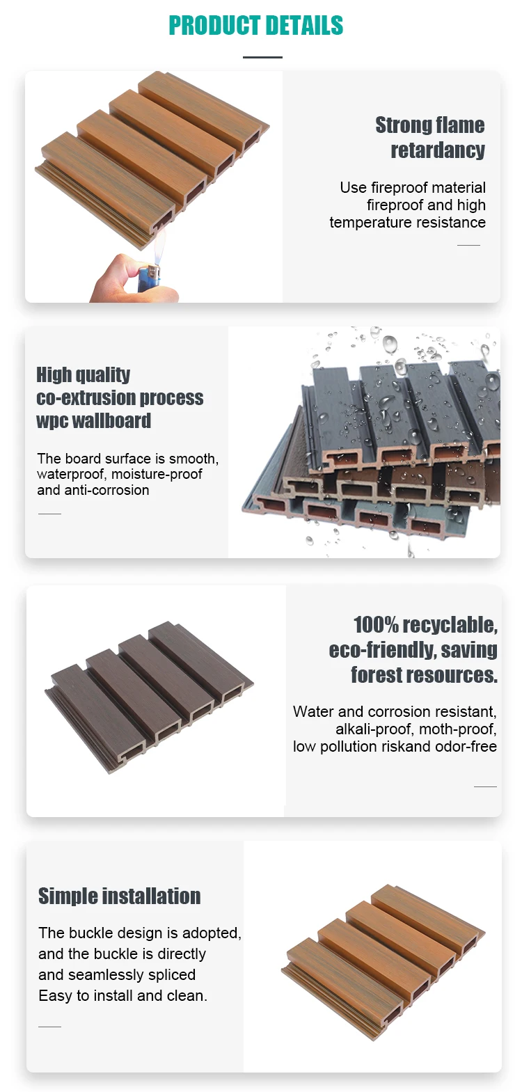 Premium Quality Exterior Fluted Wall Panel WPC Cladding