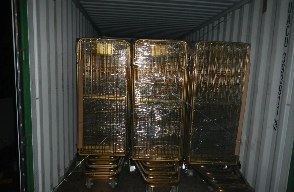 Wire Mesh Roll Container/ Trolley Customized Logistics Warehouse ...