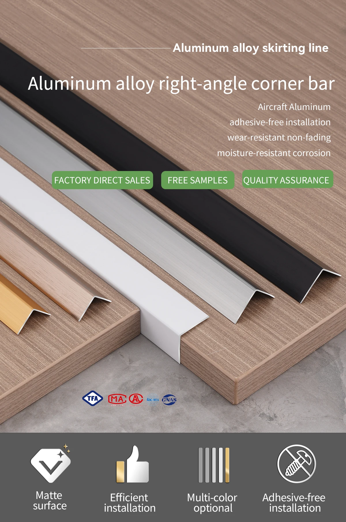 Aluminium L Shape Tile Corner Edging Strip Aluminium Protective Strip ...