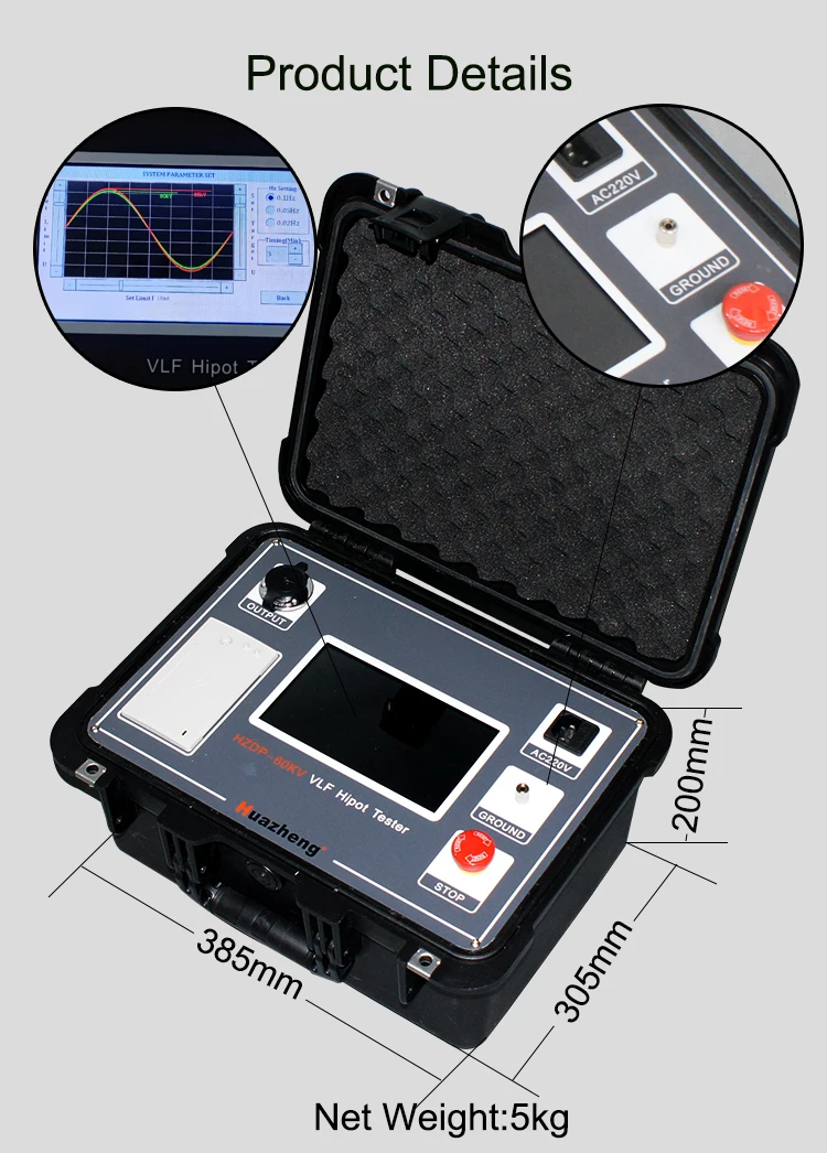 Huazheng VLF High Voltage Generator - 30 KV AC Hipot Tester