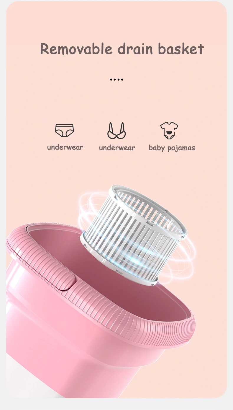 Mini Portable Folding Washing Machine Elution One Dormitory Rental Room ...