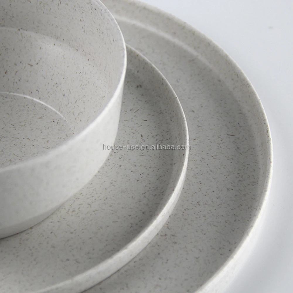 Modern Nordic 16 Pcs Eco Friendly Bamboo Fiber Plastic Camping Dish Set ...