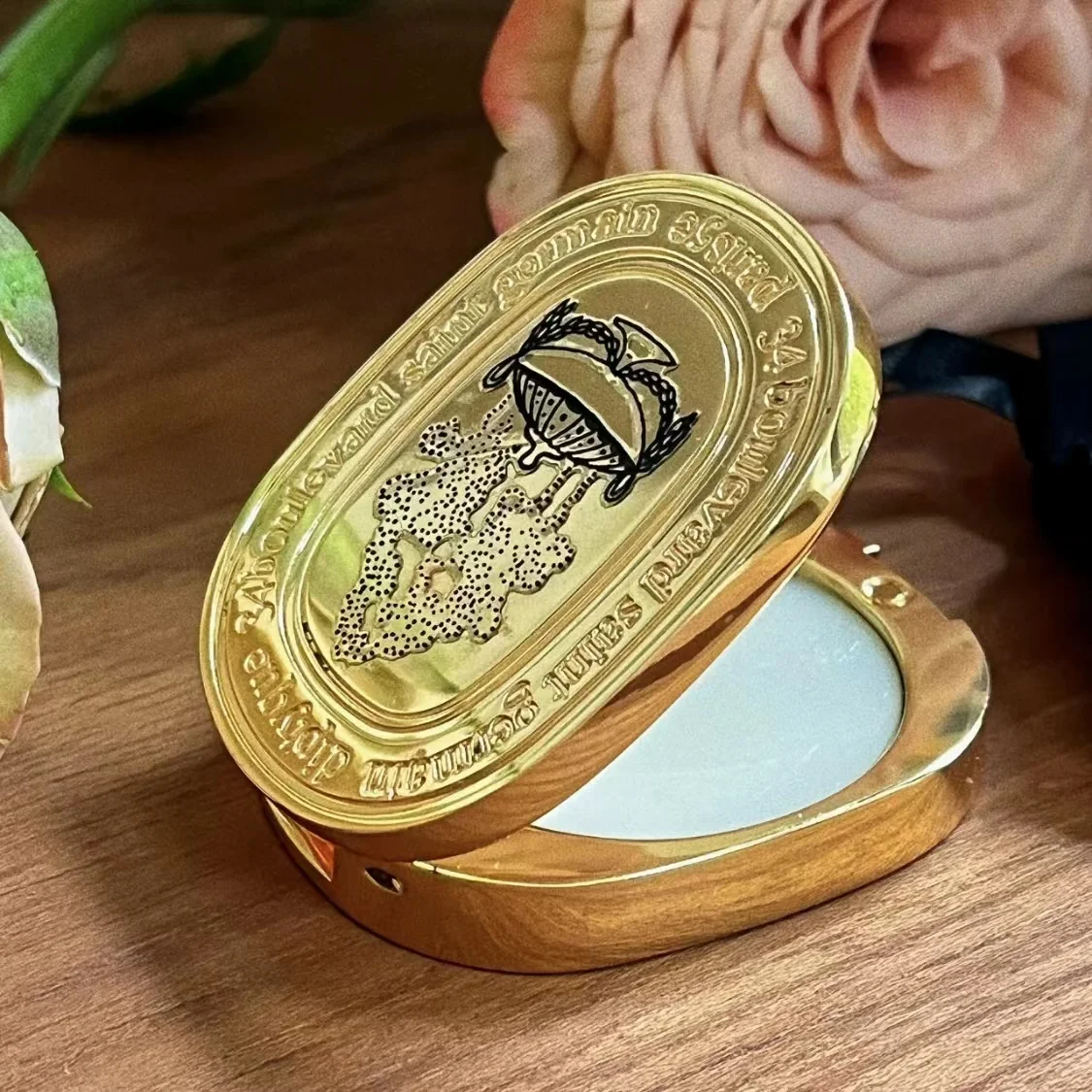 Gold Solid Perfume Container - Custom Engraving Logo