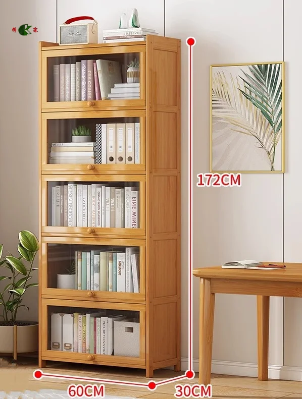 German Bookshelf Floor Stand Integrated Wall Leaning Minimalist Style ...